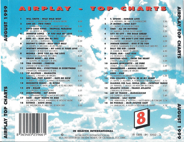 Airplay 08 99 : Back | CD Covers | Cover Century | Over 1.000.000 Album ...